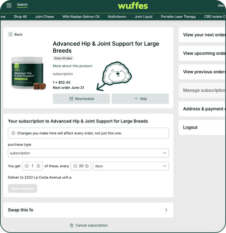 Subscription Management – Wuffes